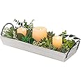 Amazon.com: Long Narrow Wood Candle Tray: Hanobe Rustic Wooden Candle ...