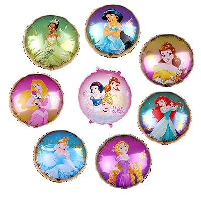 Buy 9PCS Disney Princess Balloons for Kids Birthday Baby Shower ...