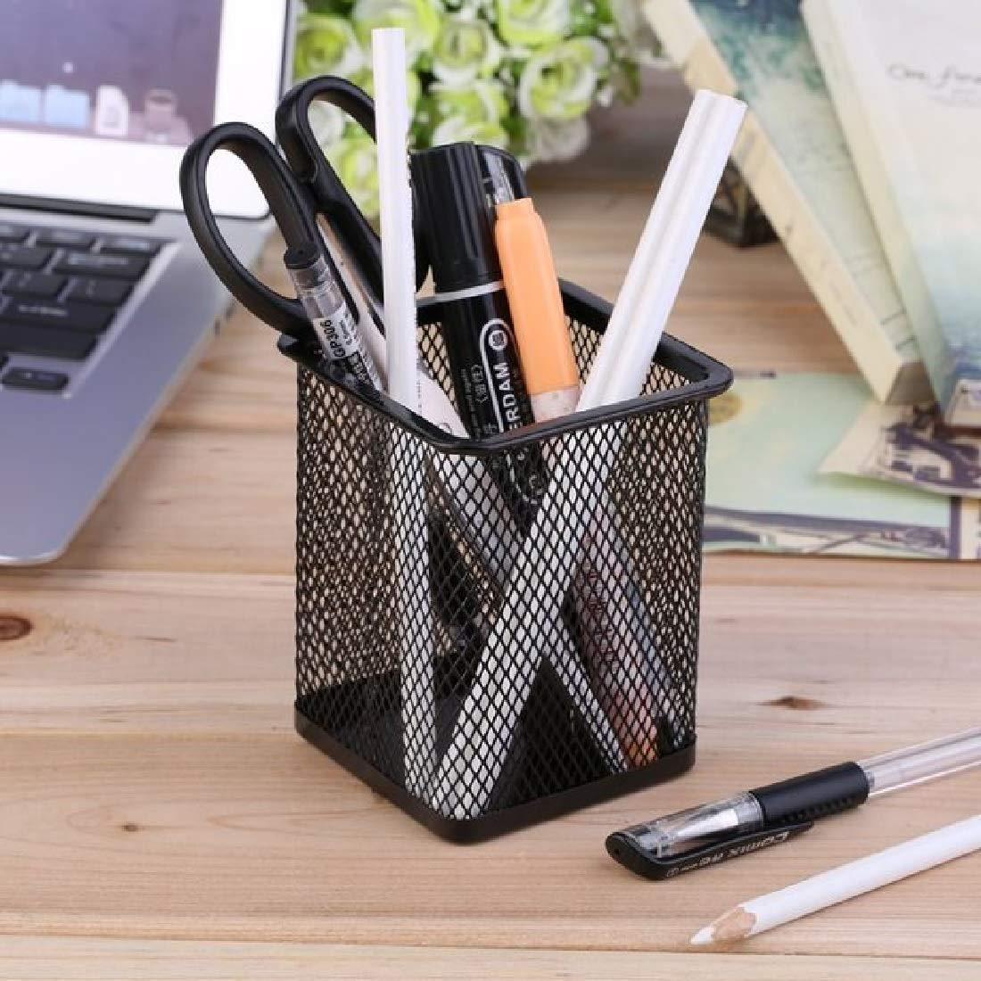 LB Sale Square Pen Stand Metal Pencel Holder Stationary Table Desk ...