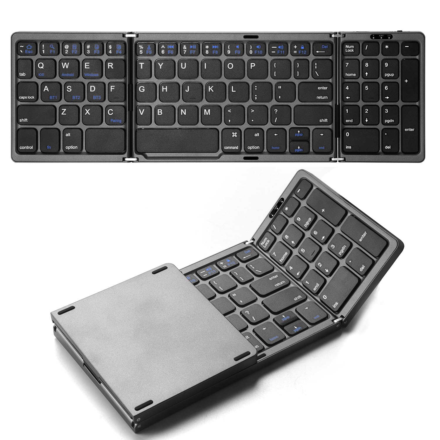 Mua Bluetooth Keyboard, Foldable, Wireless Keyboard with Numeric Keypad, iPad / iPhone Keyboard ...