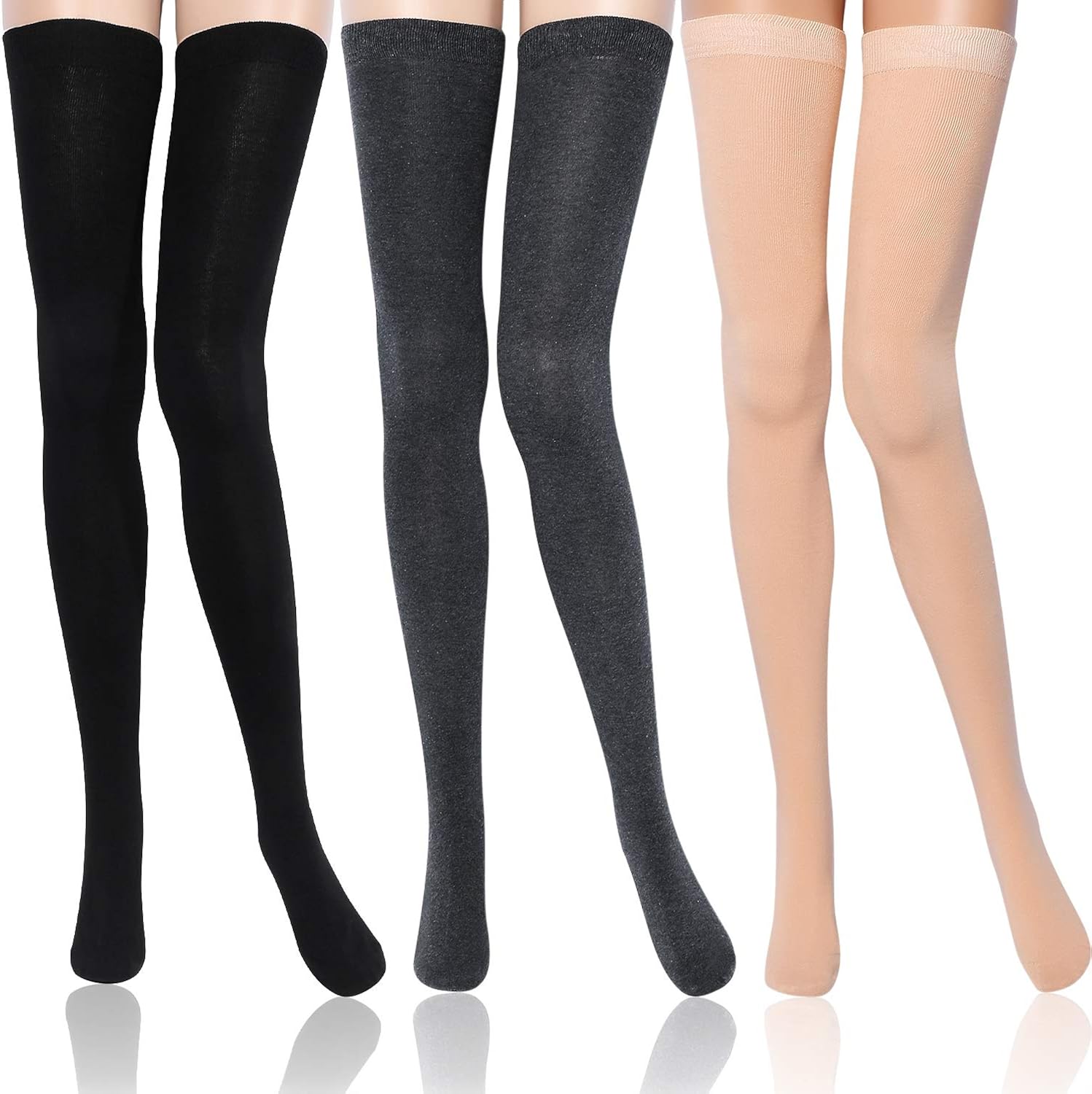 Extra Long Socks Thigh High Cotton Socks Extra Long Boot Stockings for ...