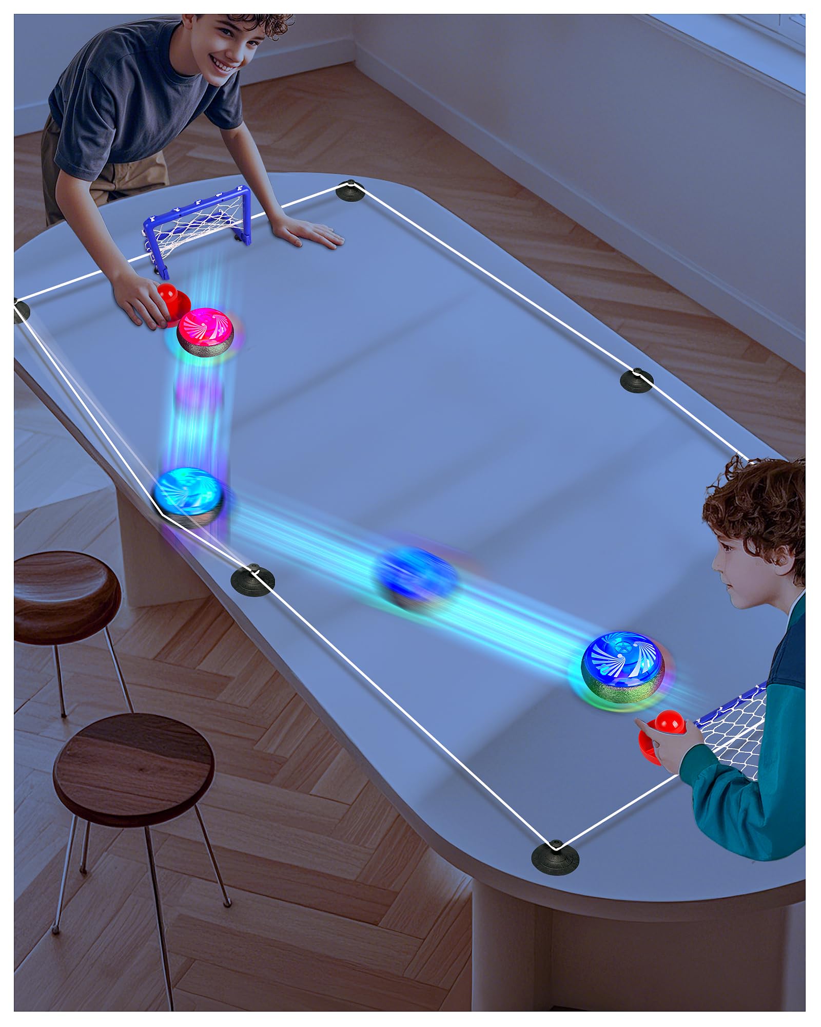 Adjustable Tabletop Air Hockey Game – Battery-Free Fun with Flexible ...