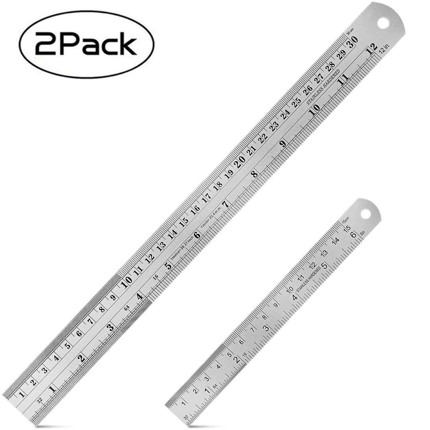 30cm / 12 pulgadas y 15cm / 6 pulgadas Regla de acero inoxidable Juego ...