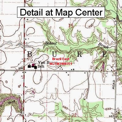 Amazon.com : USGS Topographic Quadrangle Map - Brazil East, Indiana ...