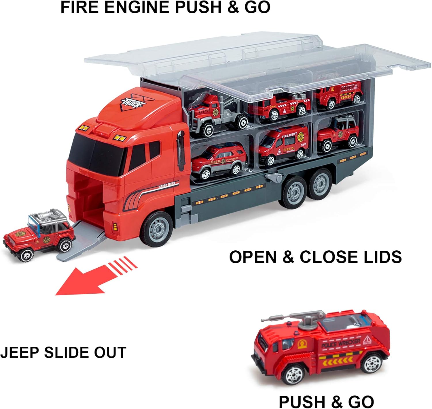 JOYIN 10 in 1 Die-cast Fire Engine Vehicle Mini Rescue Emergency Fire ...