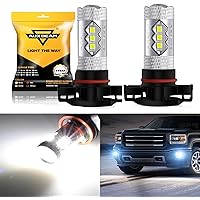 Amazon.com: Auxbeam 5201/5202/9009 LED Fog Light Bulbs, 6500K Xenon White, 8000LM Super Bright ...