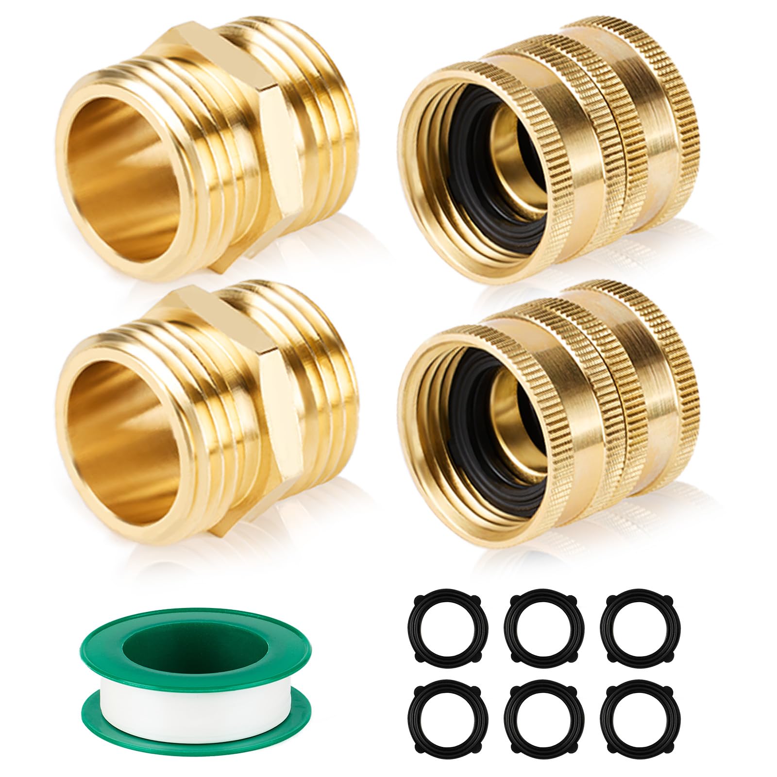 Twinkle Star 4 Pack 3/4" Garden Hose Connector with Dual Swivel for ...