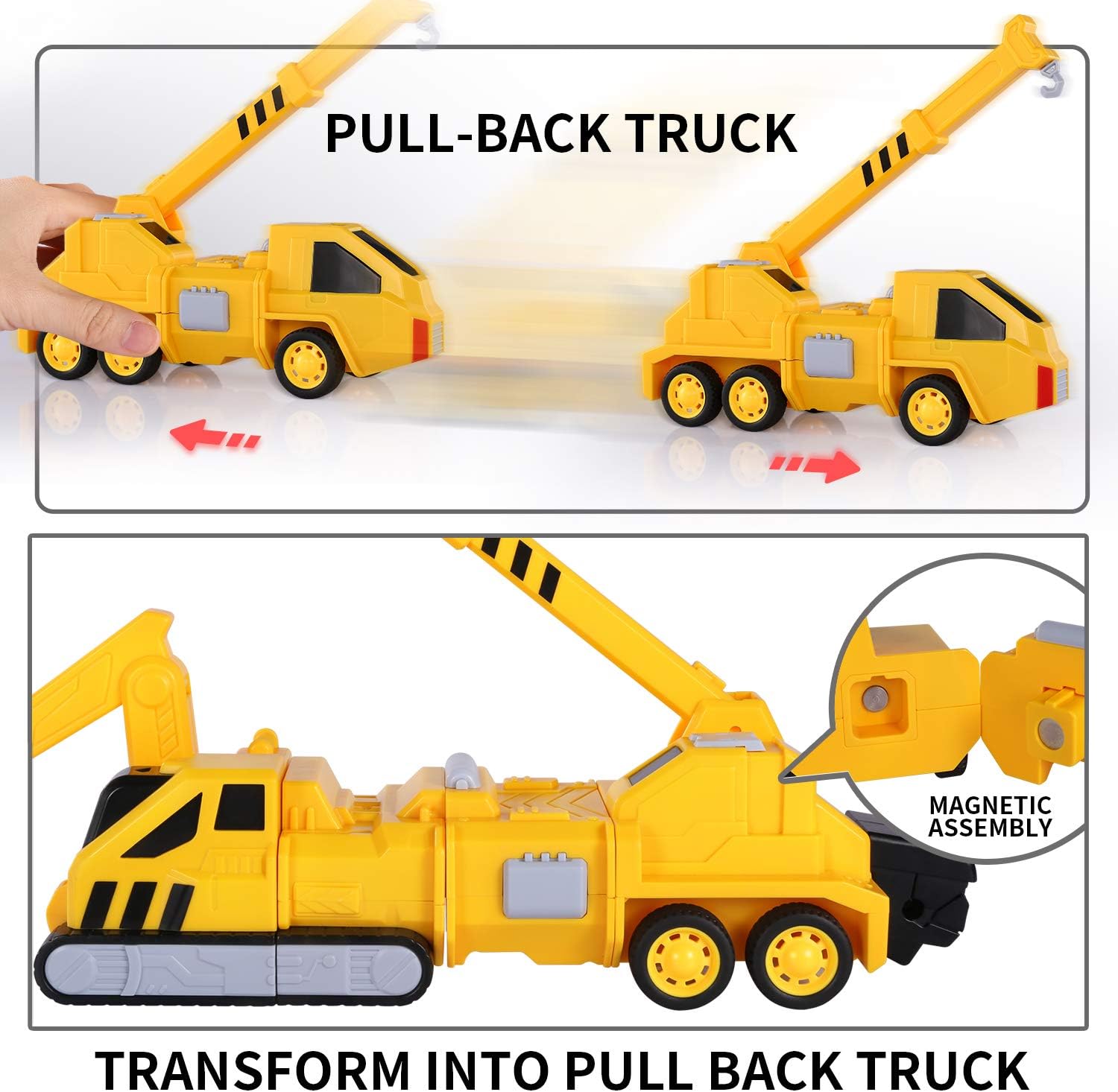 TEMI 5-in-1 transformers Construction Vehicles Transform into Robot ...