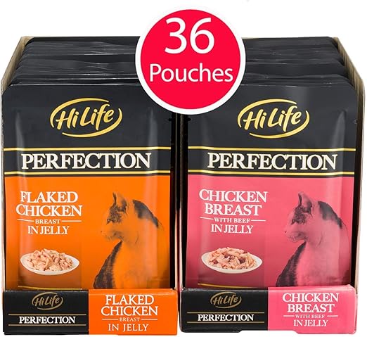 HILIFE Perfection Cat Food Chicken Breast/Chicken Breast & Beef, 36 x ...