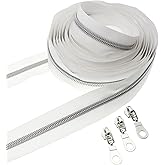 Amazon.com: Leekayer #5 Silver Metallic Nylon Coil Zippers by The Yard ...