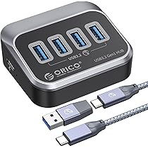 ORICO USB Hub With Power Adapter Industrial USB HUB Ports Aluminum ...
