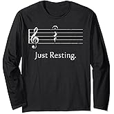 Amazon.com: Funny Music Tee Just Resting Quarter Rest & Fermata T-Shirt ...