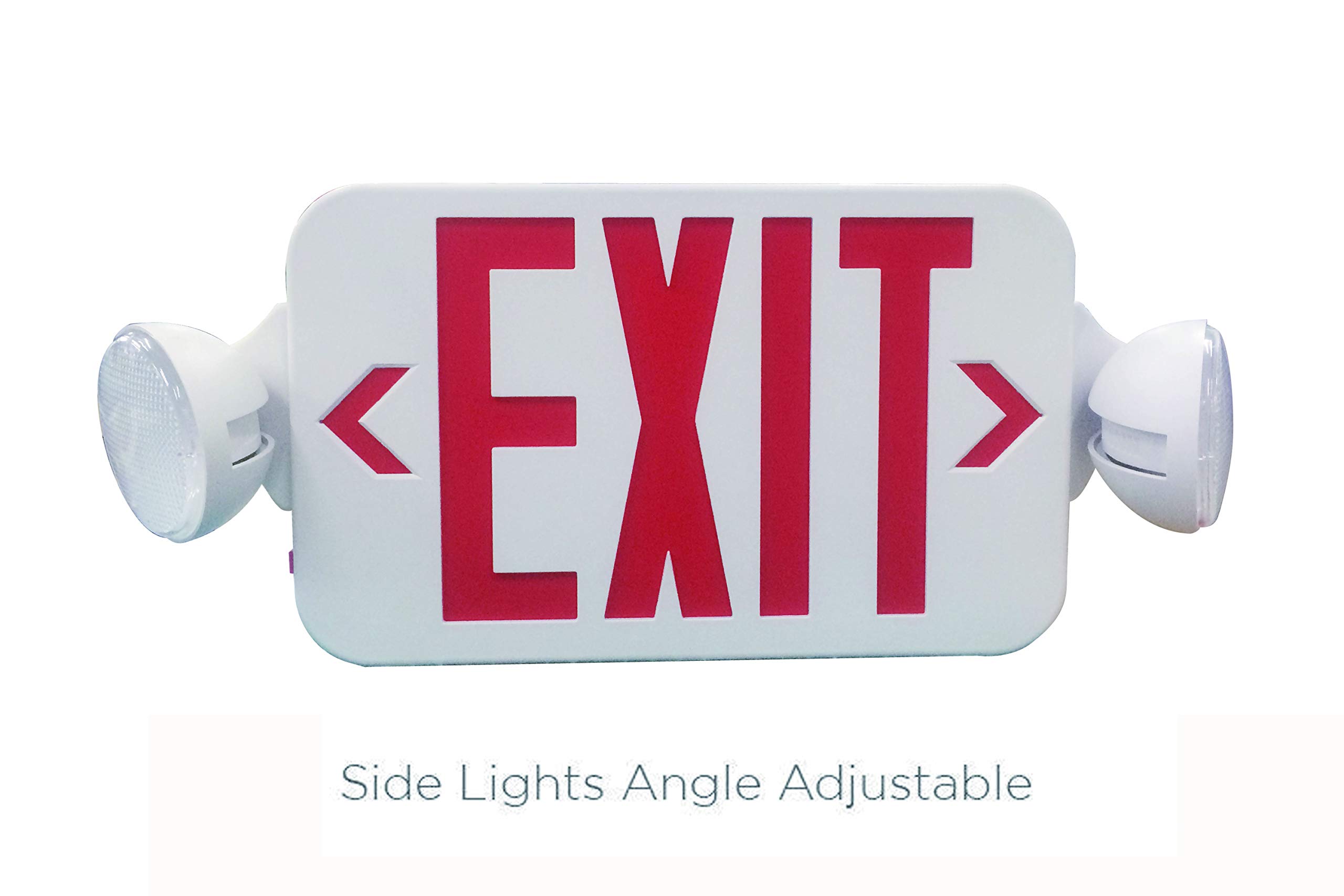 LIT-PaTH LED Combo Emergency EXIT Sign with 2 Adjustable Head Lights ...