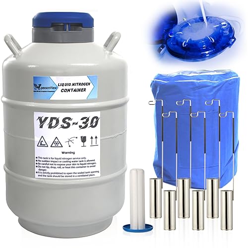 30L Liquid Nitrogen Tank, Aluminum Alloy Cryogenic Container Liquid Nitrogen (LN2) Dewar, Semen ...