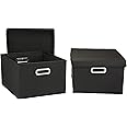 Amazon.com - Household Essentials Fabric Storage Boxes with Lids and ...