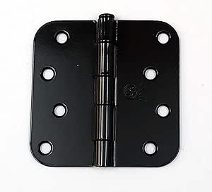 Penrod Door Hinges, Black Prime 4 Inch with 5/8 Inch Radius, 2 Pack ...
