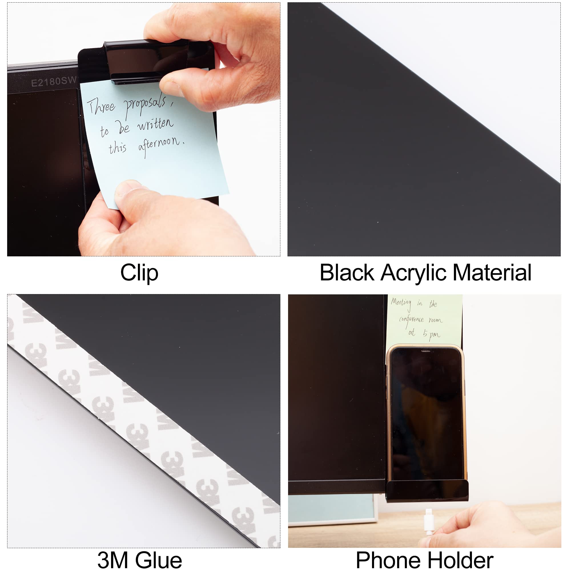 Mua 2 Pieces Black Computer Monitor Memo Board with Clip,Computer ...