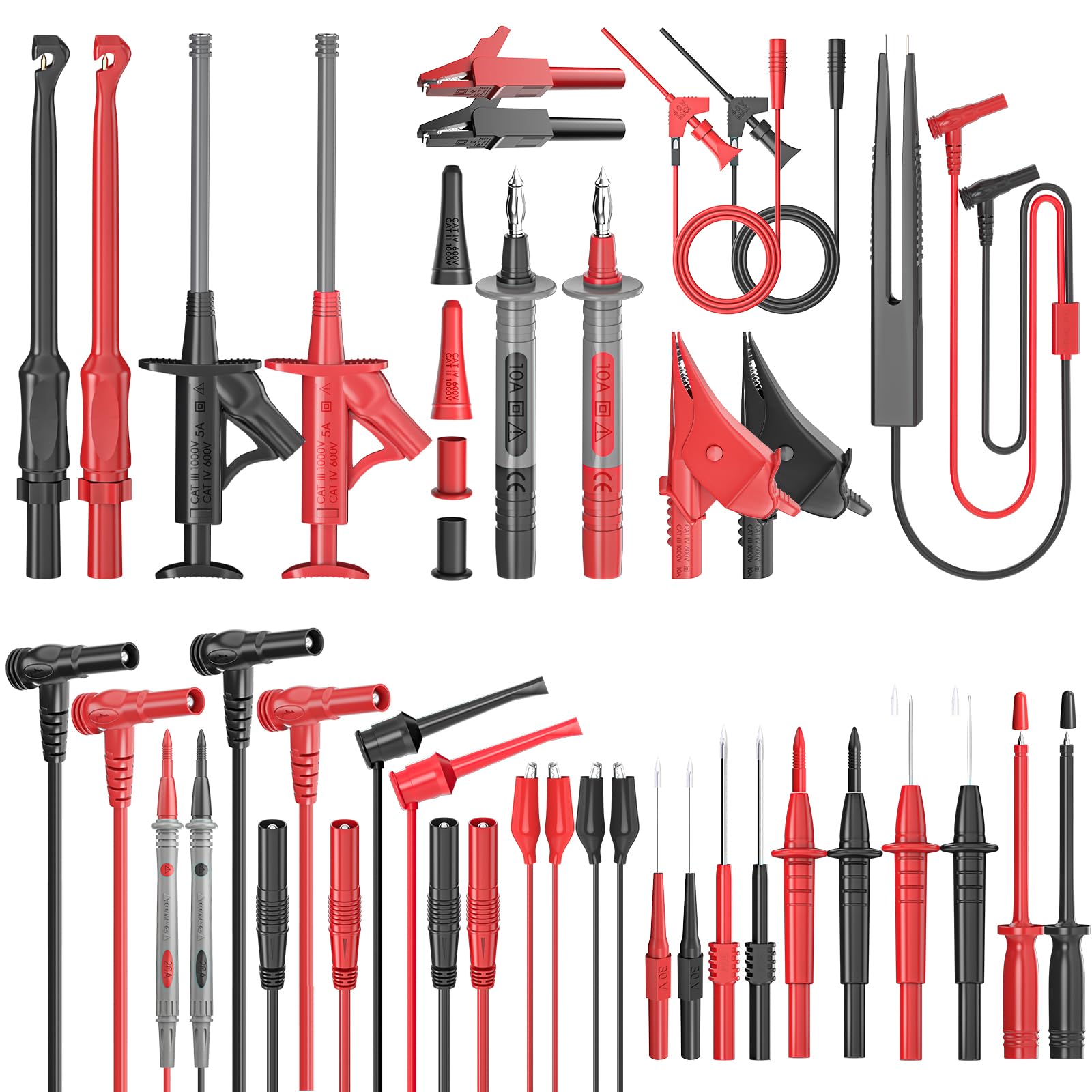 Goupchn Silicone Multimeter Test Leads Kit 33PCS with Replaceable Wire ...