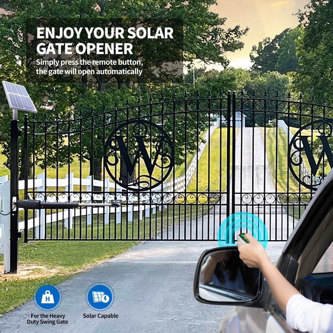 Mua TOPENS AD8S Automatic Solar Gate Opener for Heavy Duty Dual Swing ...