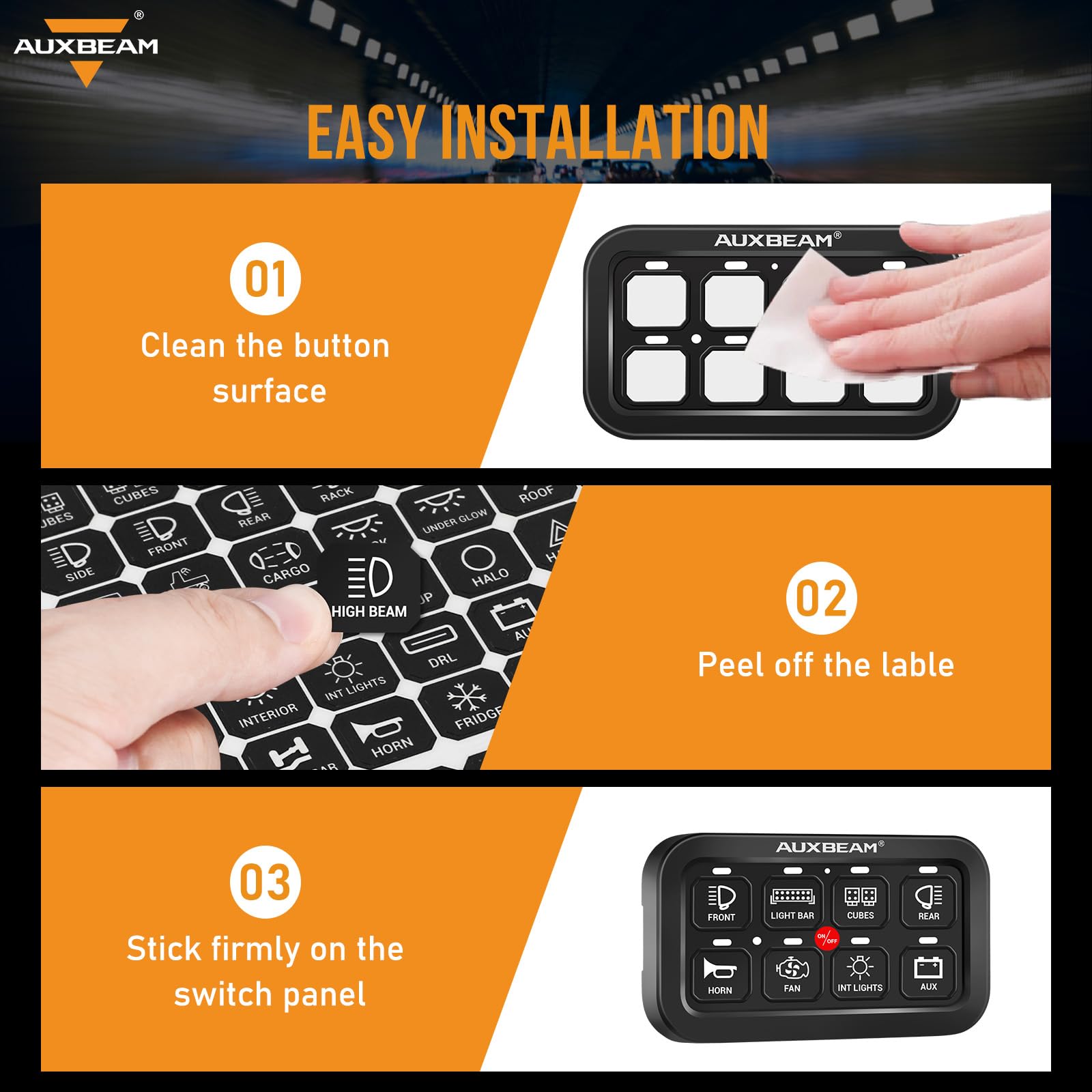 Mua Auxbeam Switch Panel Sticker for 6/8 Gang Switch Panel Label Decal ...
