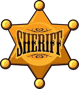 Amazon.com: EW Designs Cool Simple Golden Sheriff Star Badge Cartoon ...