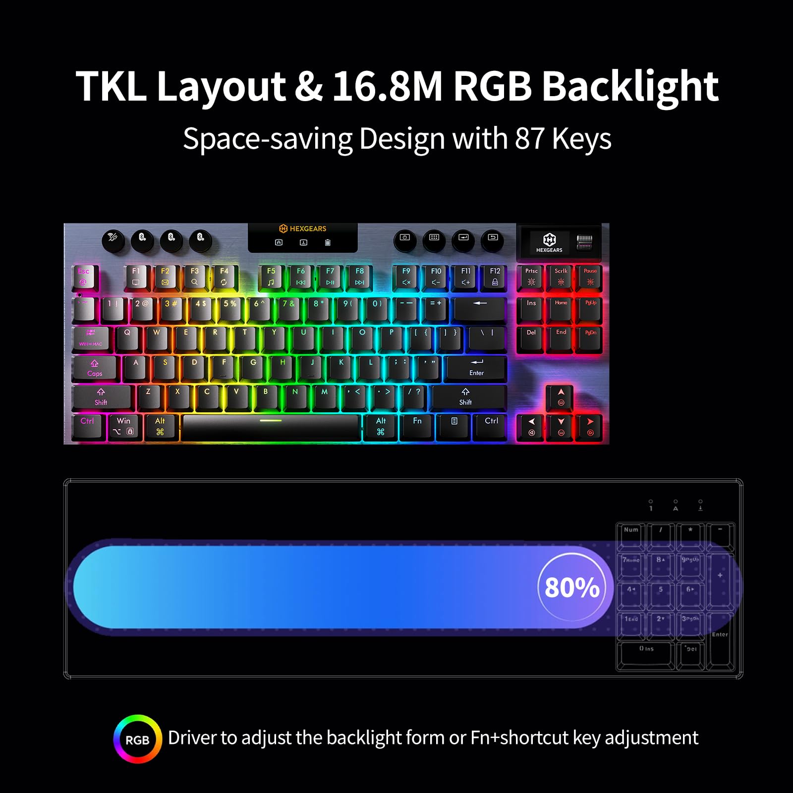 Mua Hexgears Immersion A3 Low-Profile Wireless Mechanical Keyboard, TKL ...
