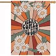 Amazon.com : Summer House Flag Vintage Daisy Sun Vertical Double Sided ...