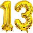 Amazon.com: Large Gold 13 Number Balloons, 40 Inch Jumbo Number 13 ...