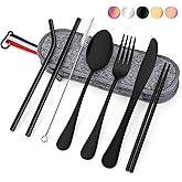 Amazon.com | Portable utensils silverware flatware set, Travel Camping Cutlery set, 8-Piece ...