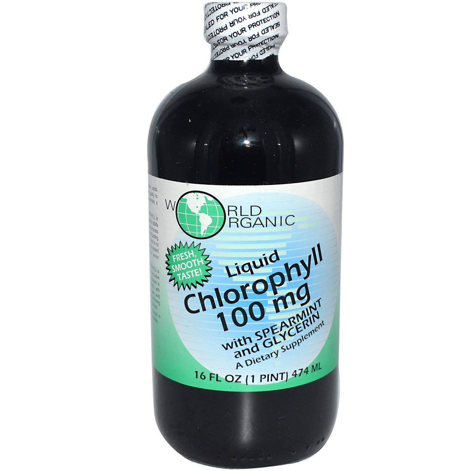 World Organics Liquid Chlorophyll Liquid with Spearmint, 16 Fluid Ounce ...