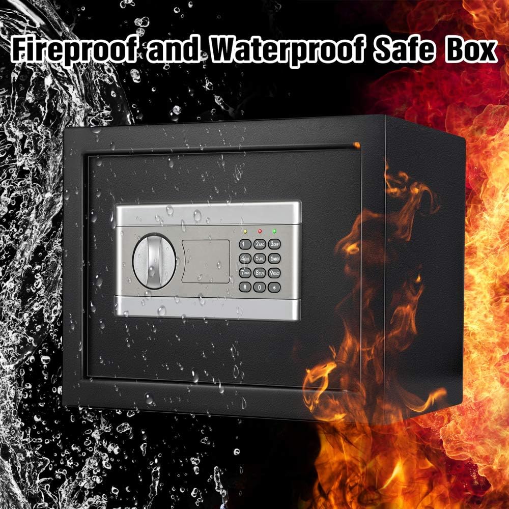 TOPQSC Digital Security Safe File Cabinet, 18L Fire Protection ...