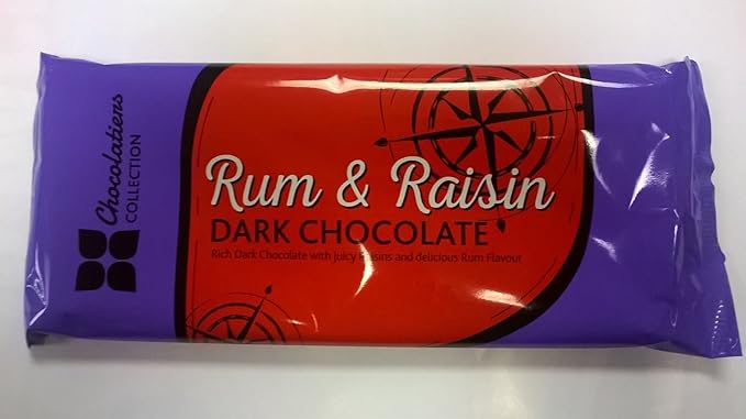 Rum & Raisin Dark Chocolate 160g Bar: Amazon.co.uk: Grocery