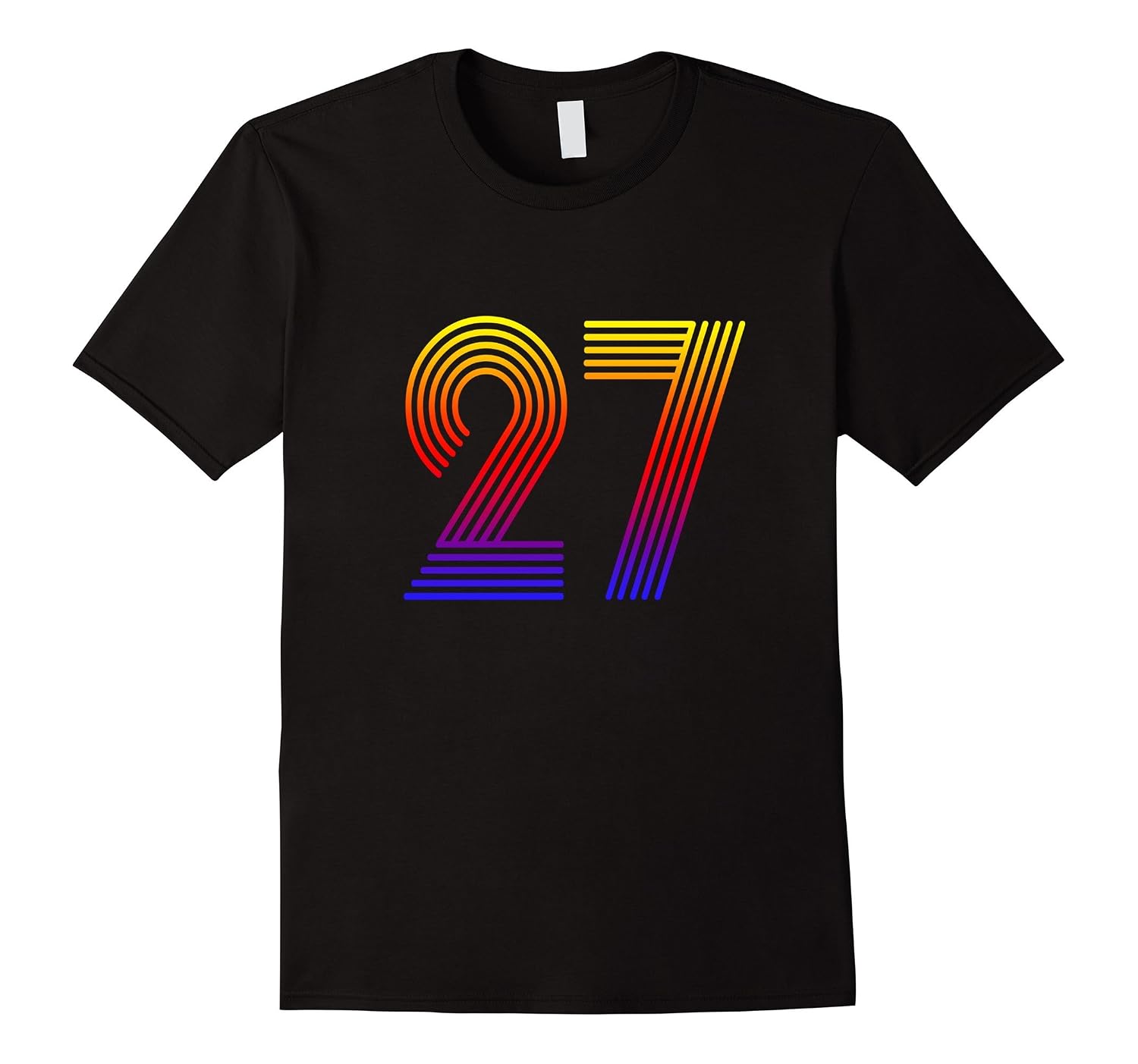 Cool Groovy Number 27 T Shirt Rainbow Color Disco-PL – Polozatee