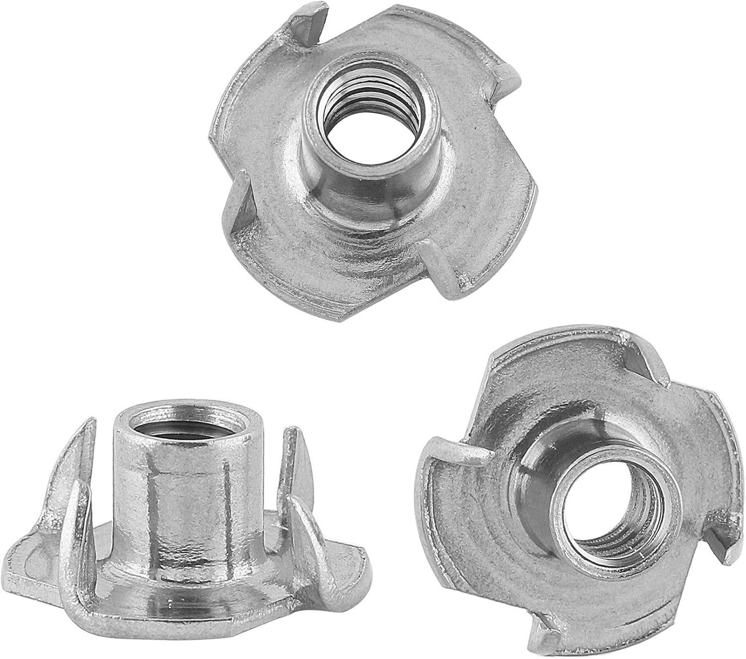 Stainless Steel 1/4 T-Nuts 4 Prong Tee Nut with 1/4-20 Threads for ...