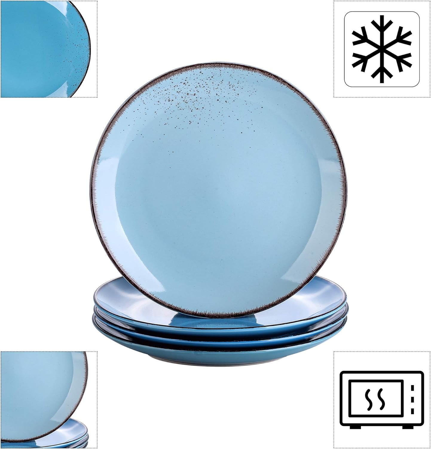 vancasso Navia Oceano 4 Pieces Dinner Plate Stoneware Vintage Look ...