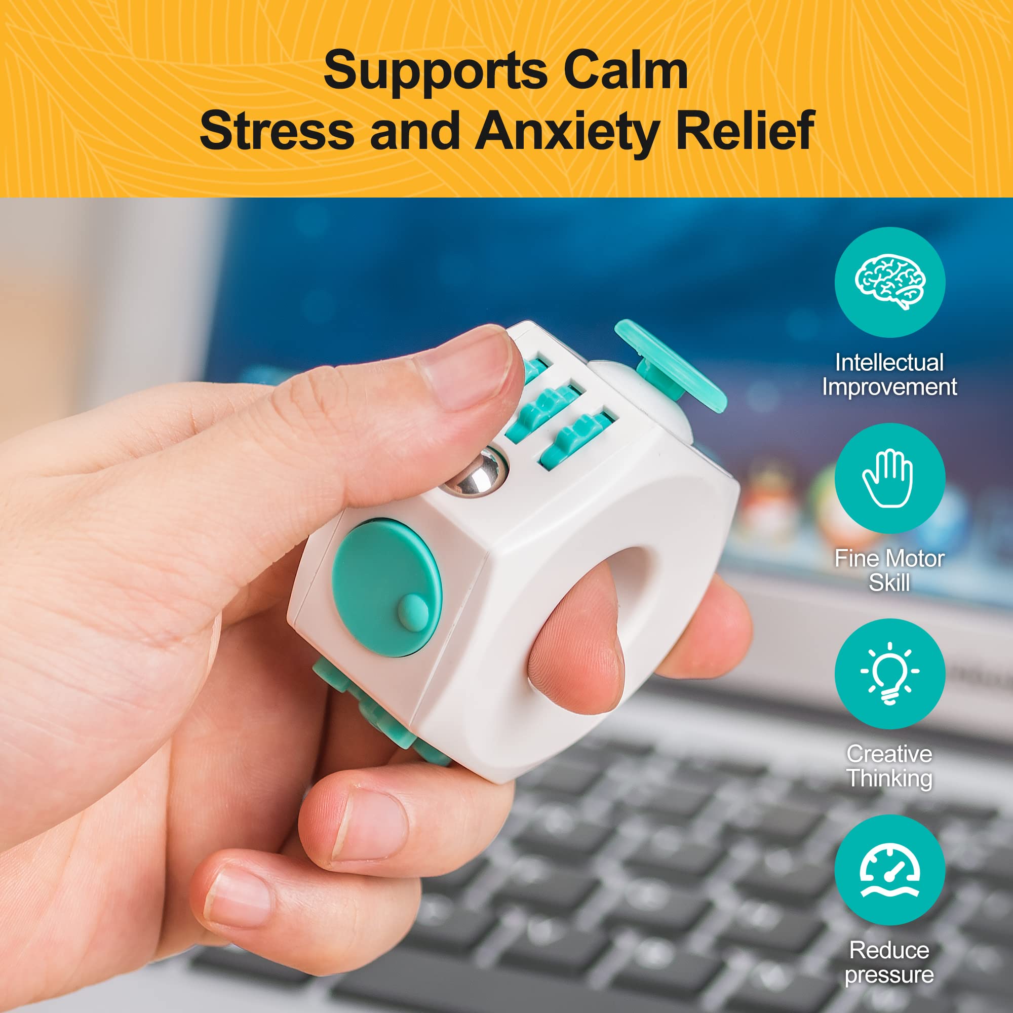 Mua Fidget Cube Stress Relief Toy – 6 Sided Infinity Cube Fidget Toy ...