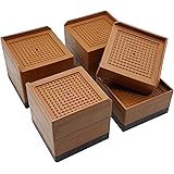 Amazon.com: Wood Bed Lifters 4 Inch Tall Bed Risers Furniture Riser ...