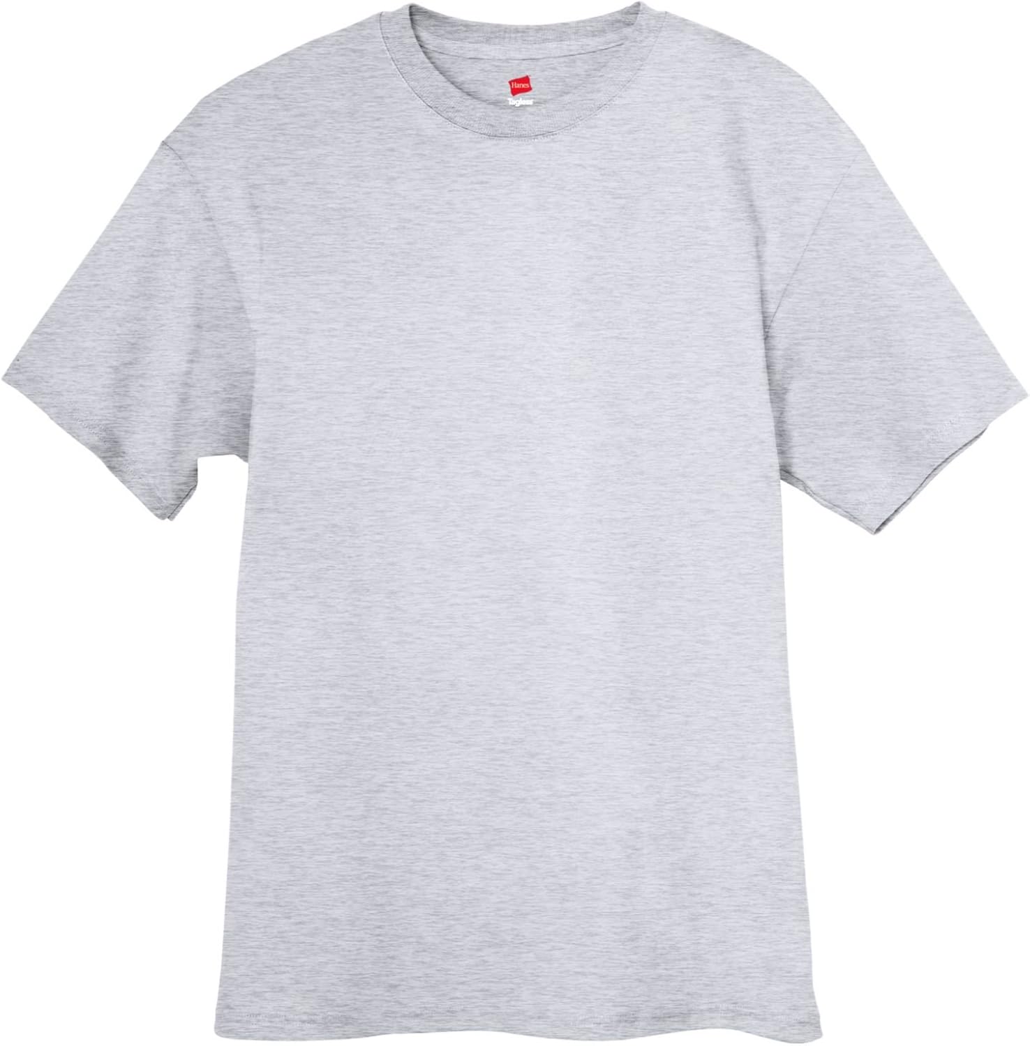Hanes Adult Tagless T-Shirt - Light Steel (90/10) - S | Amazon.com