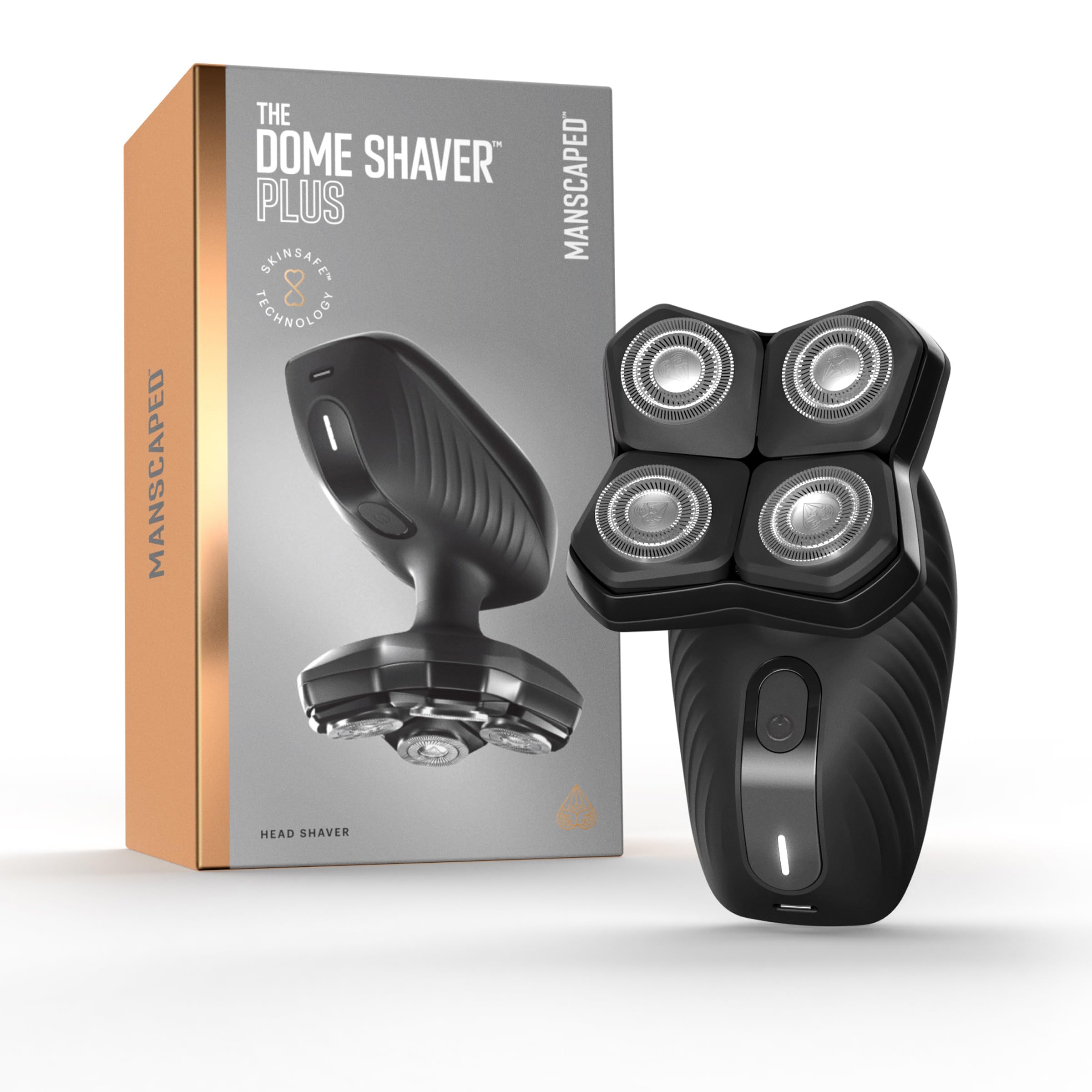 MANSCAPED® The Dome Shaver™ Plus Men’s Head Shaver – Four Double-Track ...