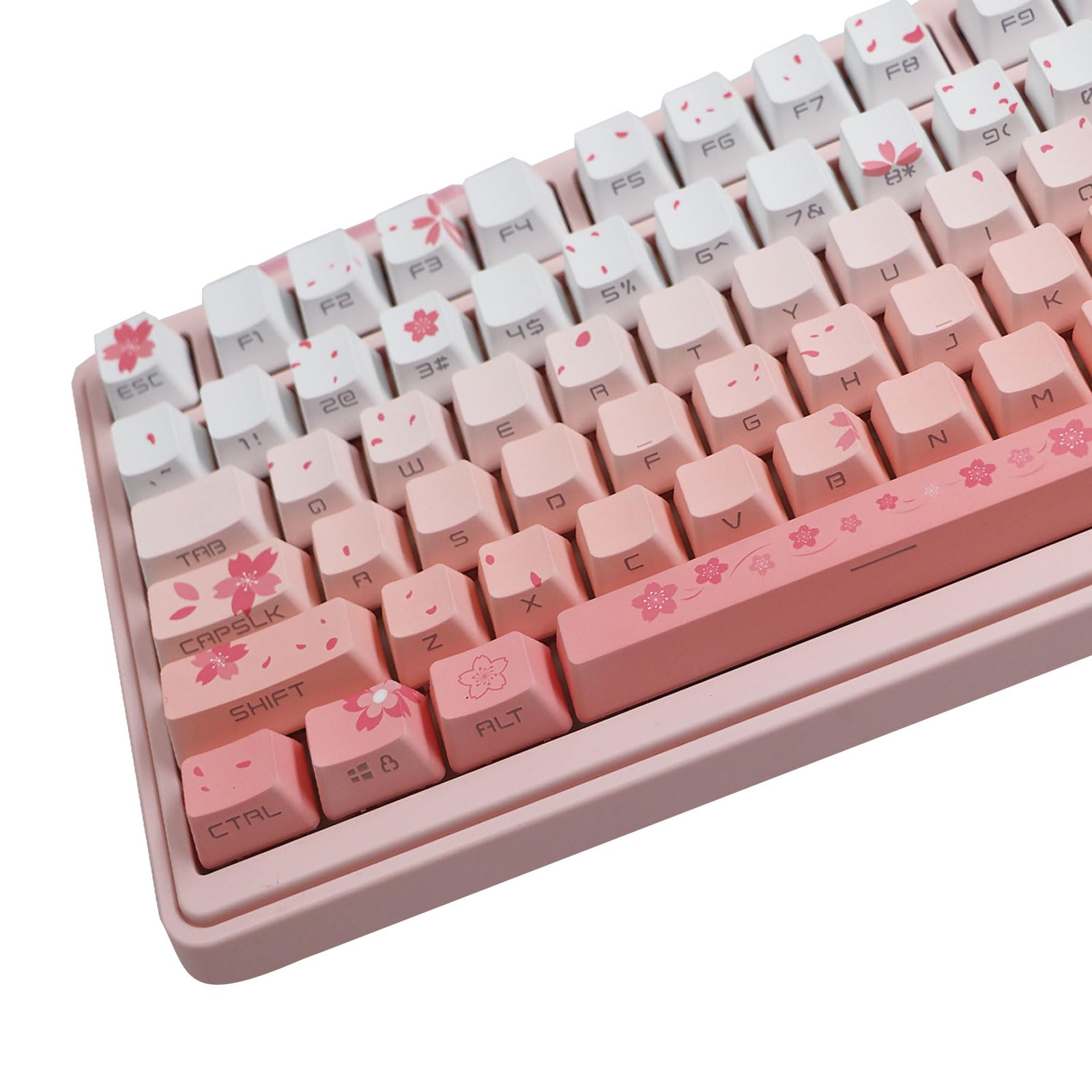Keycap Set 135 Keys Cute Pink Strawberry Keycaps Fruit Theme Keycap PBT ...