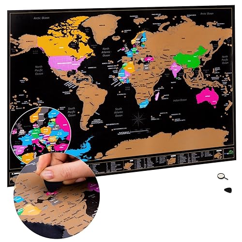 Atlas & Green Scratch Off World Map Travel Map. Scratch Off Map of the ...