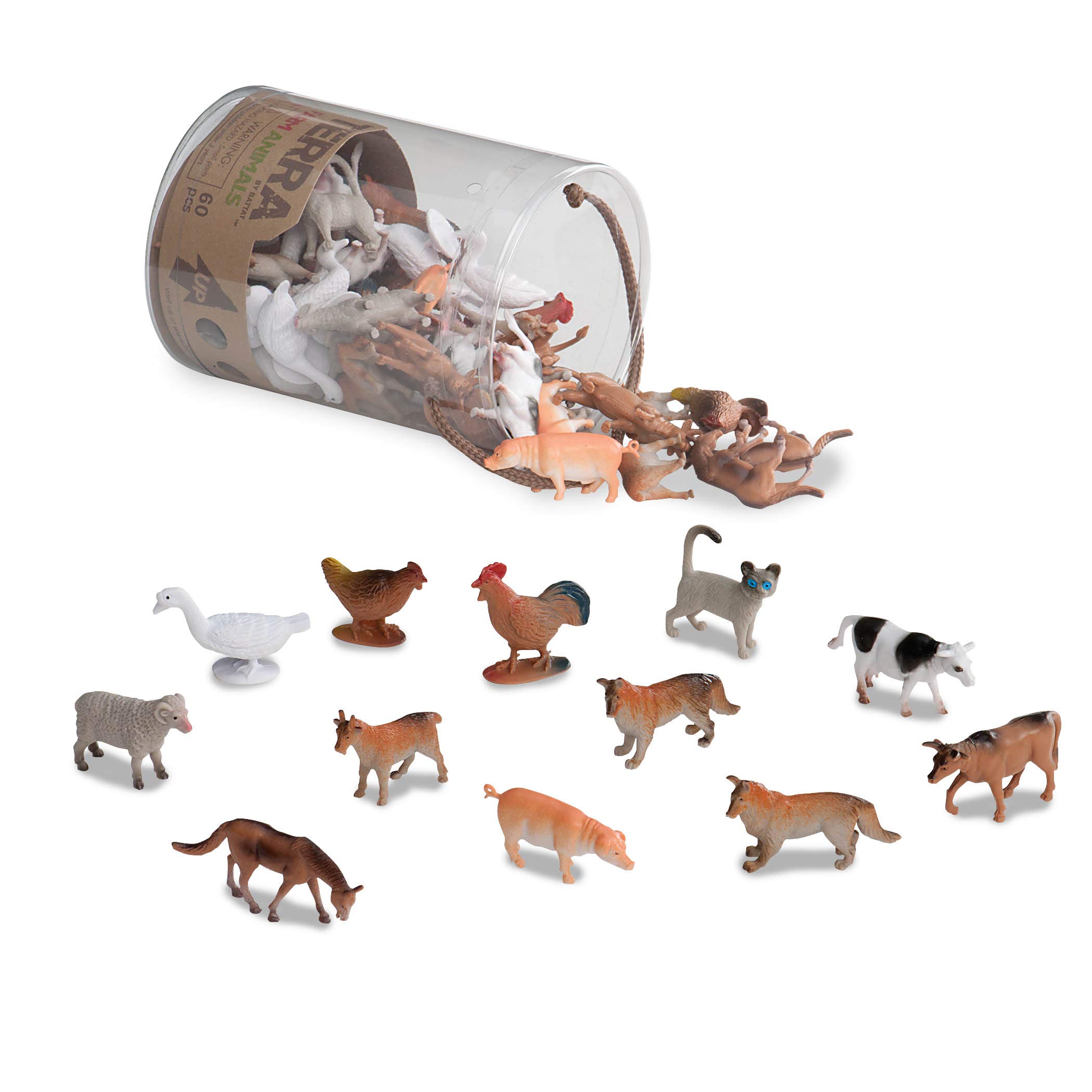 Mua Terra by Battat – Toy Farm Animals Tube – 60 Mini Figures in 12 ...