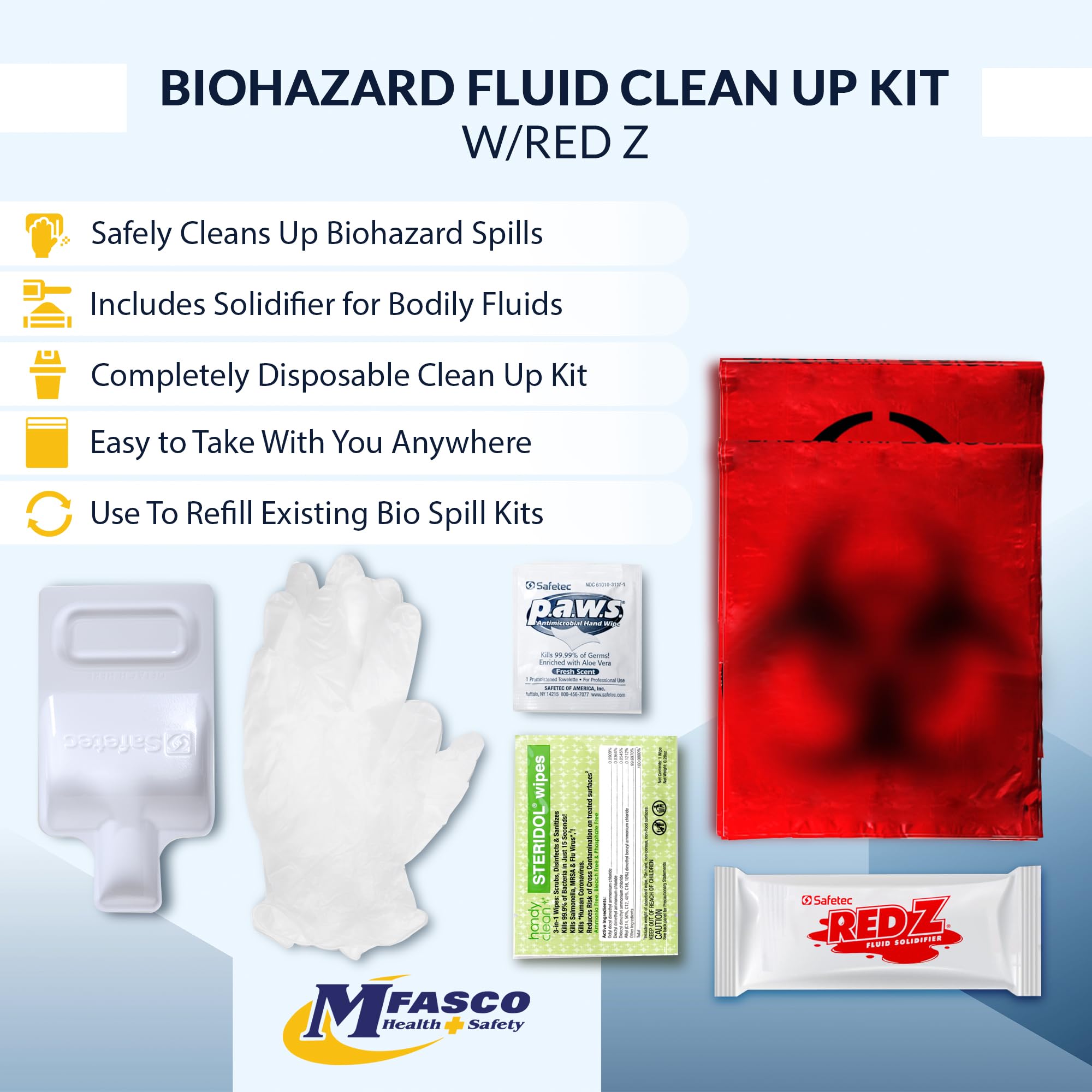 MFASCO Comprehensive Biohazard & Bodily Fluid Spill Kit - Robust ...