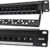 kenable 24 Port RJ45 CAT6 Gigabit Through Coupler Patch Panel with Back ...