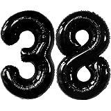 Amazon.com: Giant, 40 Inch Gold 38 Balloon Numbers - 38 Balloons ...