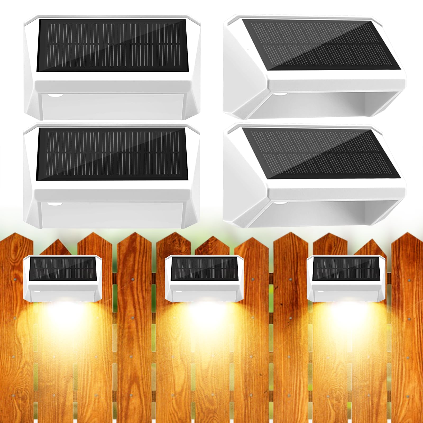 JOFIOS Solar Fence Lights, 8Modes Warm White, Cool White and RGB ...