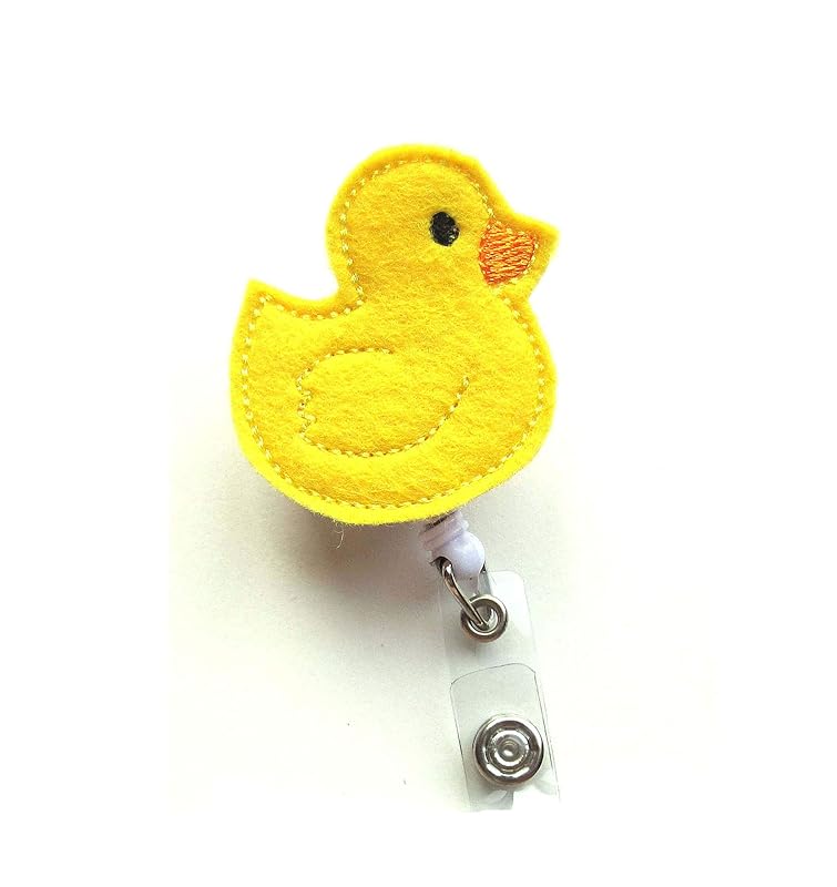 Amazon.com: Felt Embroidered Rubber Duck Retractable ID Badge Reel ...