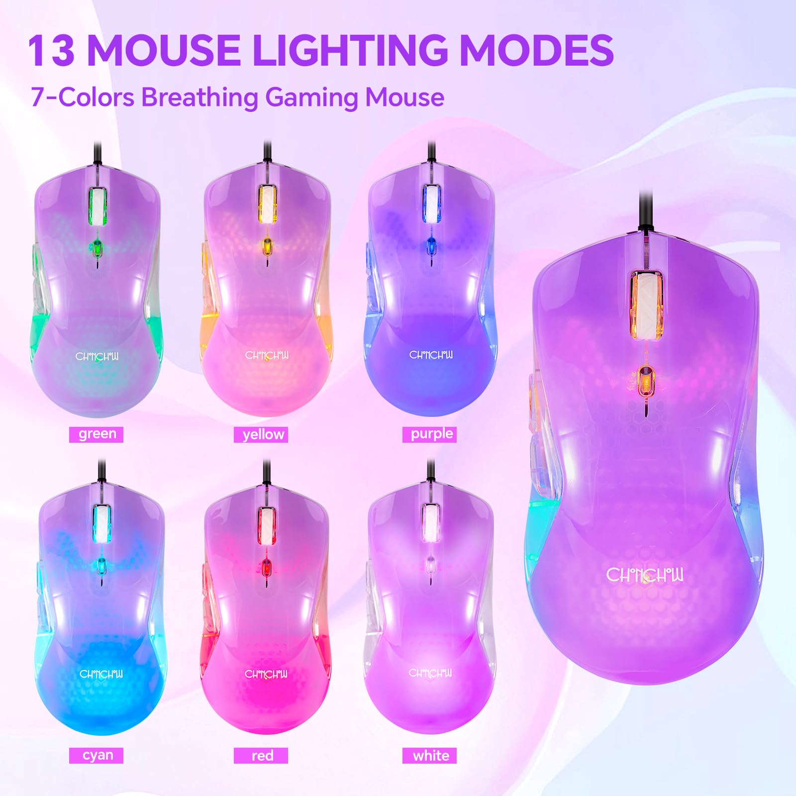 Mua CHONCHOW RGB Gaming Keyboard and Mouse Combo,USB Wired Custom Clear ...