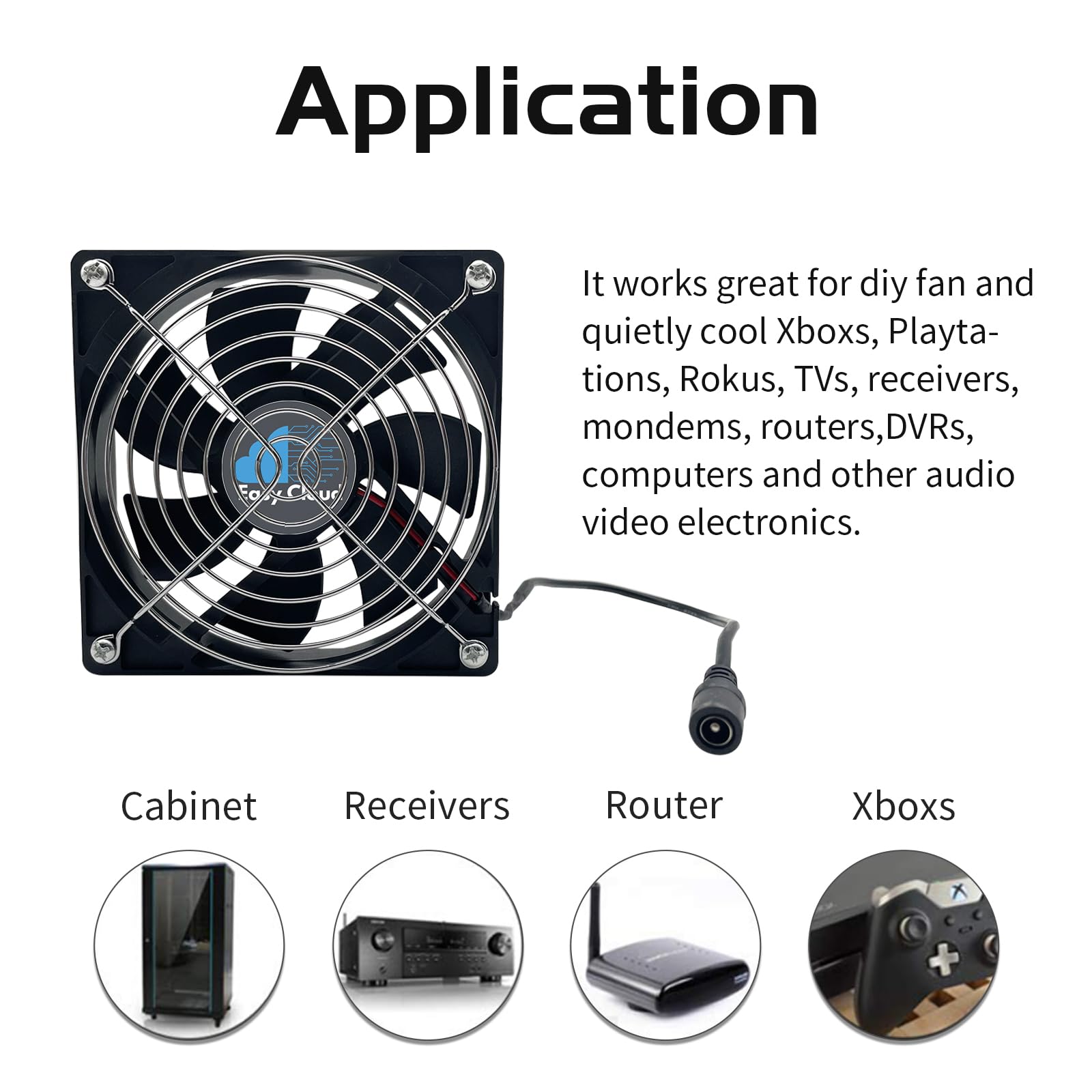 Mua Easy Cloud 120mm Computer Fan with AC Plug, Variable Speed Axial ...