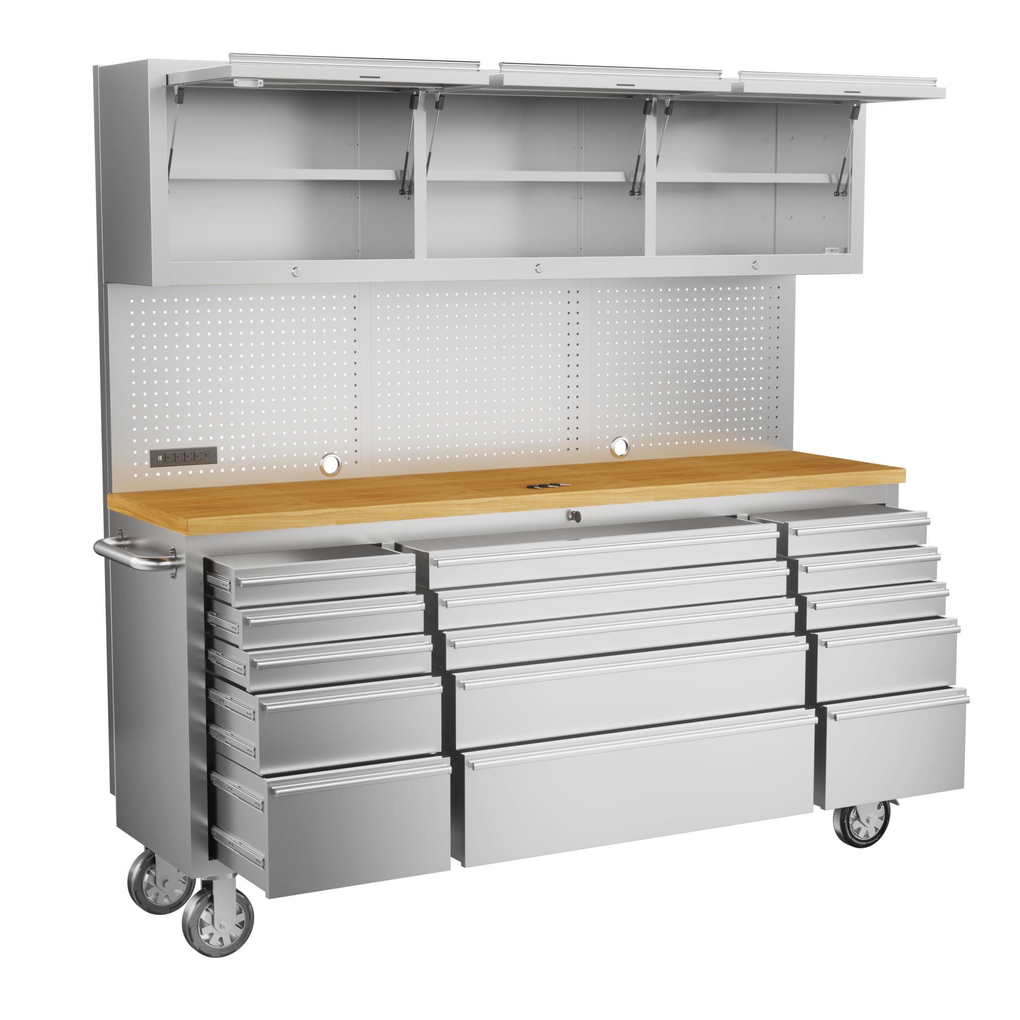 CHETTO C 72-inch Rolling Tool Chest Cabinet Mobile Workbench with 15 ...